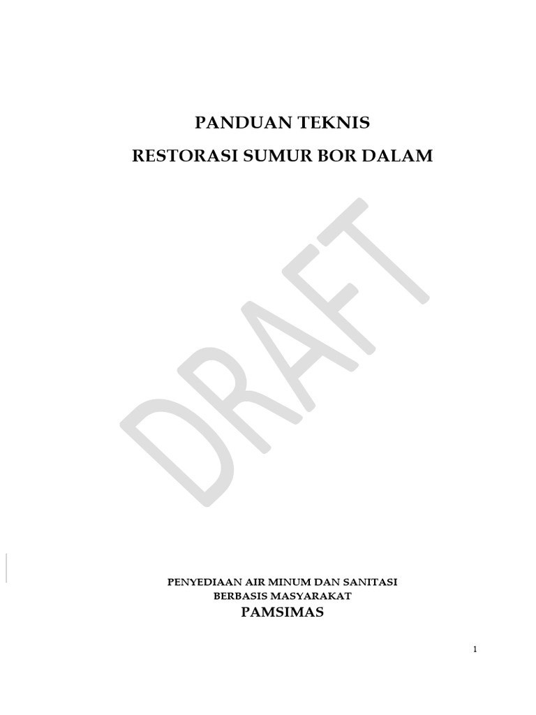 Draft Panduan Restorasi Sumur Bor | PDF | Griya & Taman