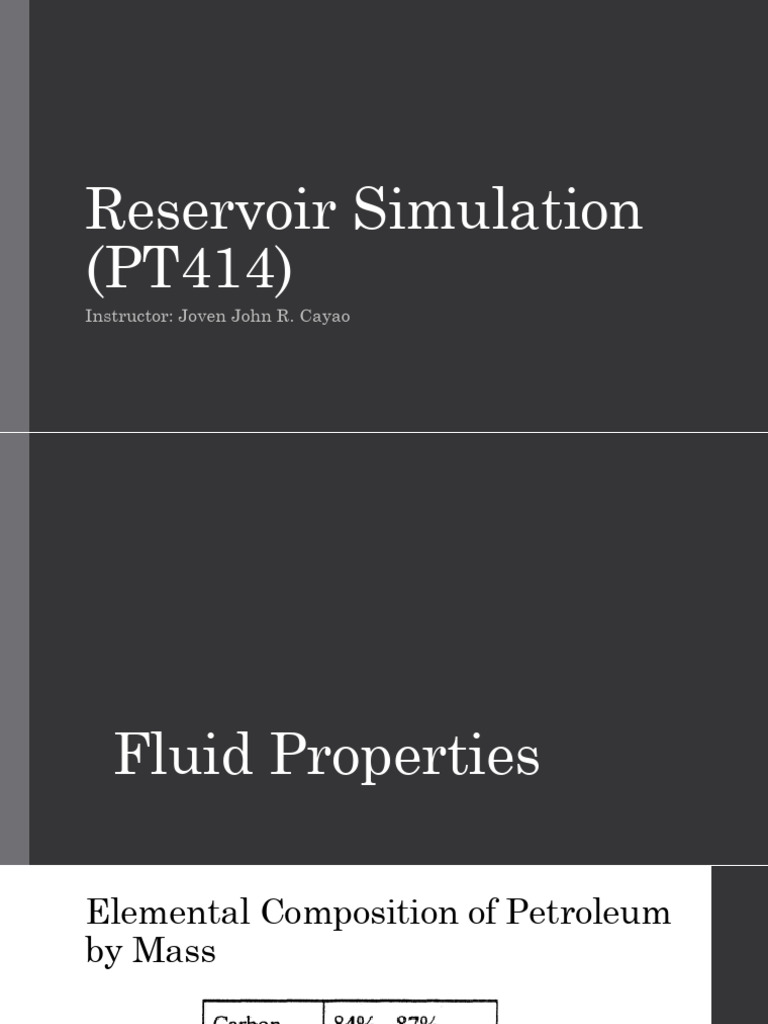Module 7 - Fluid Properties and Rock-Fluid Interaction | PDF ...
