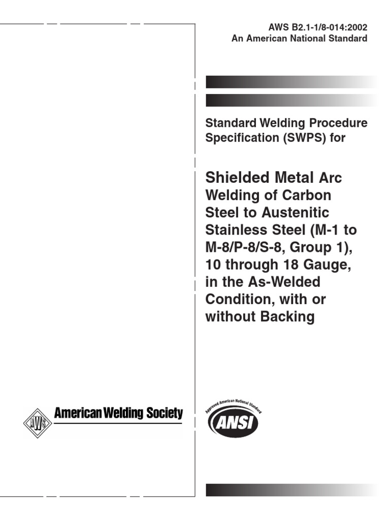 SWPS for Carbon to Stainless Steel Welding | PDF | Construction | Welding