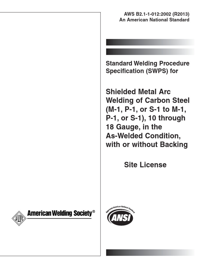 AWS B2 1 1 012 2013 SWPS SMAW of | PDF