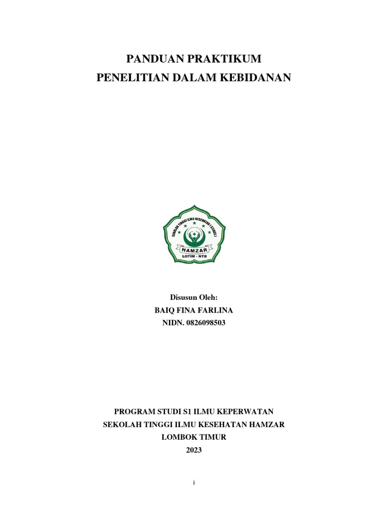 Panduan Praktikum Penelitian Dalam Kebidanan Pdf