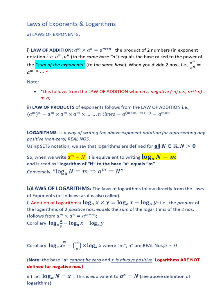 Logarithms-Laws, More Useful Results | PDF | Teaching Methods & Materials