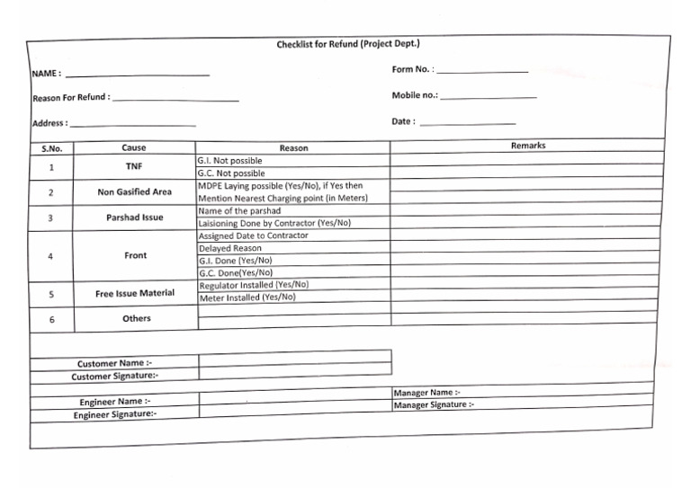 Refund Checklist | PDF