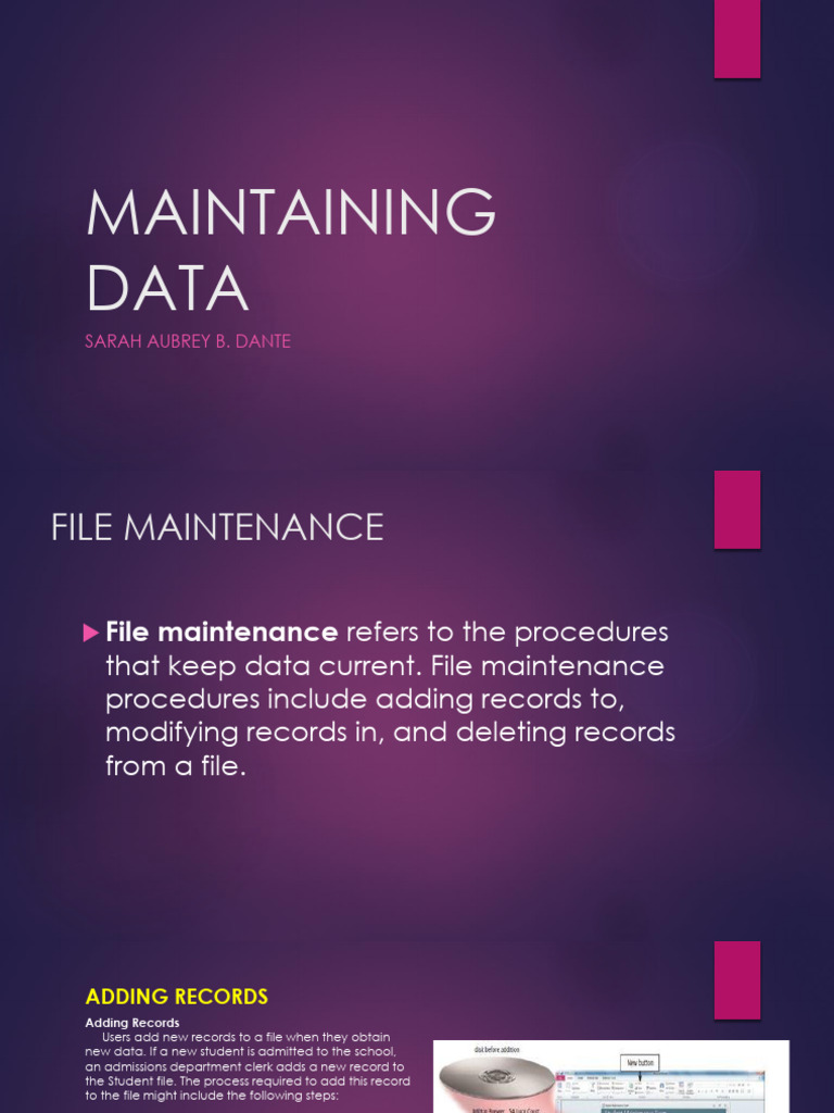 Information Technology - THE MAINTAINING OF DATA - COMPLETE NOTES | PDF ... Information Technology - THE MAINTAINING OF DATA - COMPLETE NOTES | PDF ...
