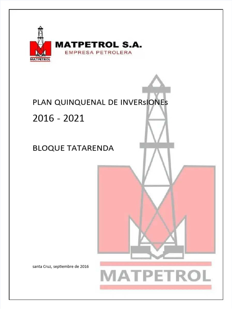 PDF Plan Quinquenal de Inversiones Periodo 2016 2021 Corregido | PDF