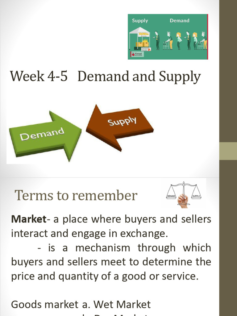 Week 4 5 Demand and Supply | PDF | Supply (Economics) | Demand