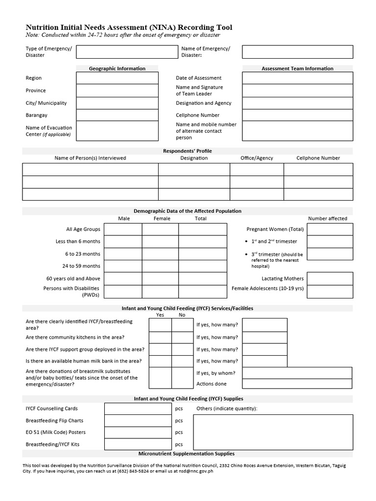 NINA Recording Tool - Template | PDF
