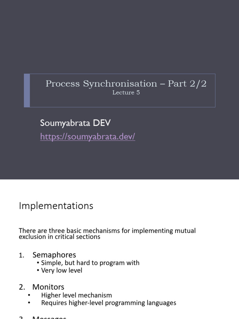 05 - Process Synchronisation Part 2 | PDF
