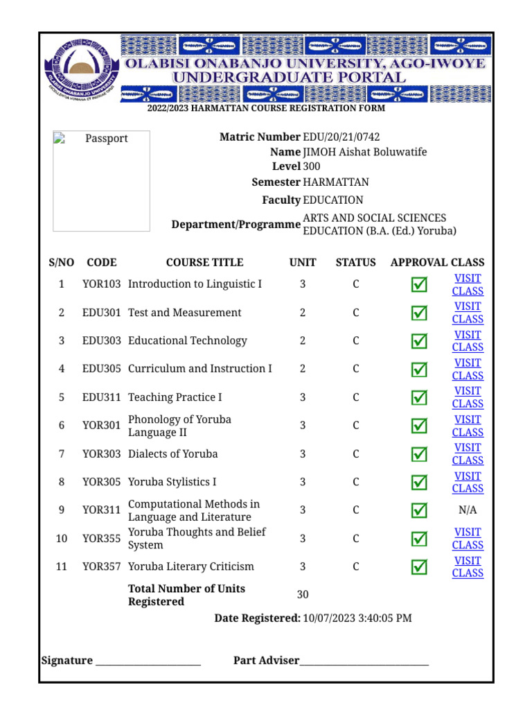 Abike Course Form | PDF