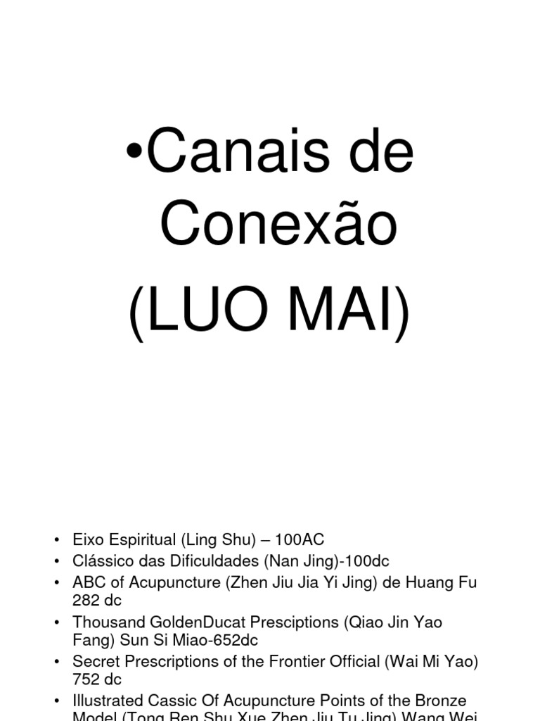 Canais de Conexão (LUO MAI) | PDF | Bem-estar