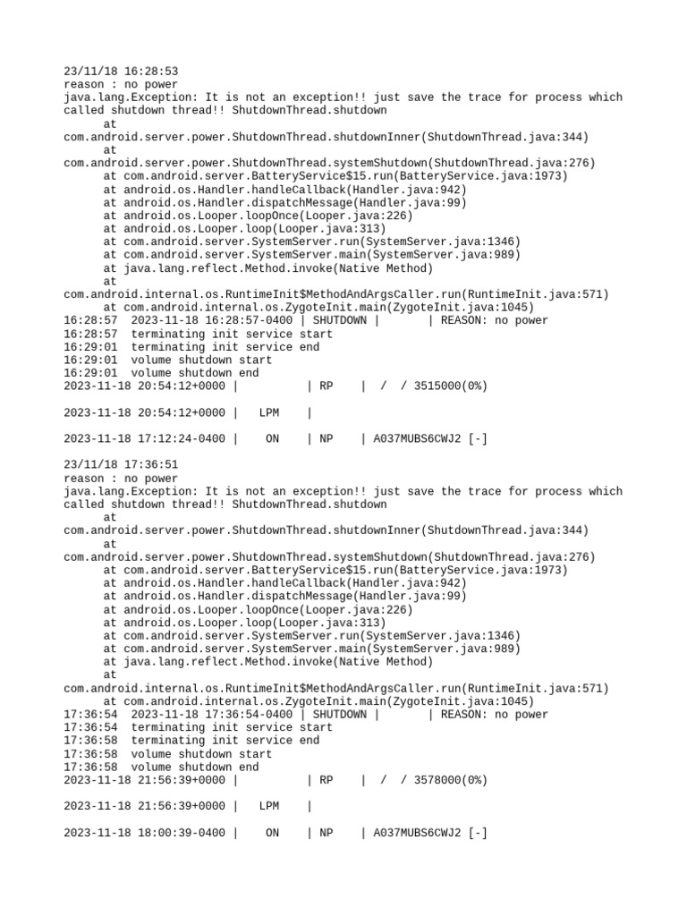 Power Off Reset Reason Backup | PDF | Java (Programming Language ...