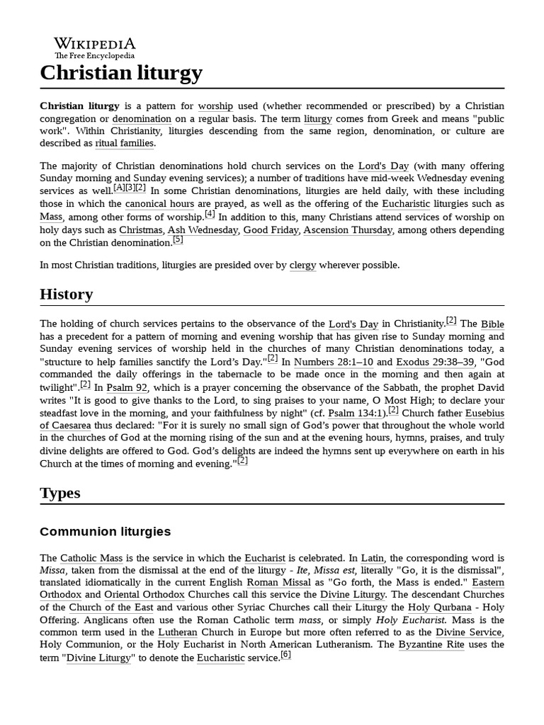 Christian Liturgy | PDF | Mass (Liturgy) | Eucharist