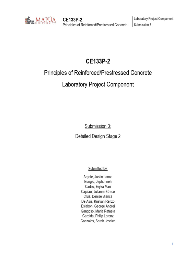 Group 1 - Ce133p-2 Lab Proj Submission 3 | PDF | Beam (Structure) | Reinforced Concrete