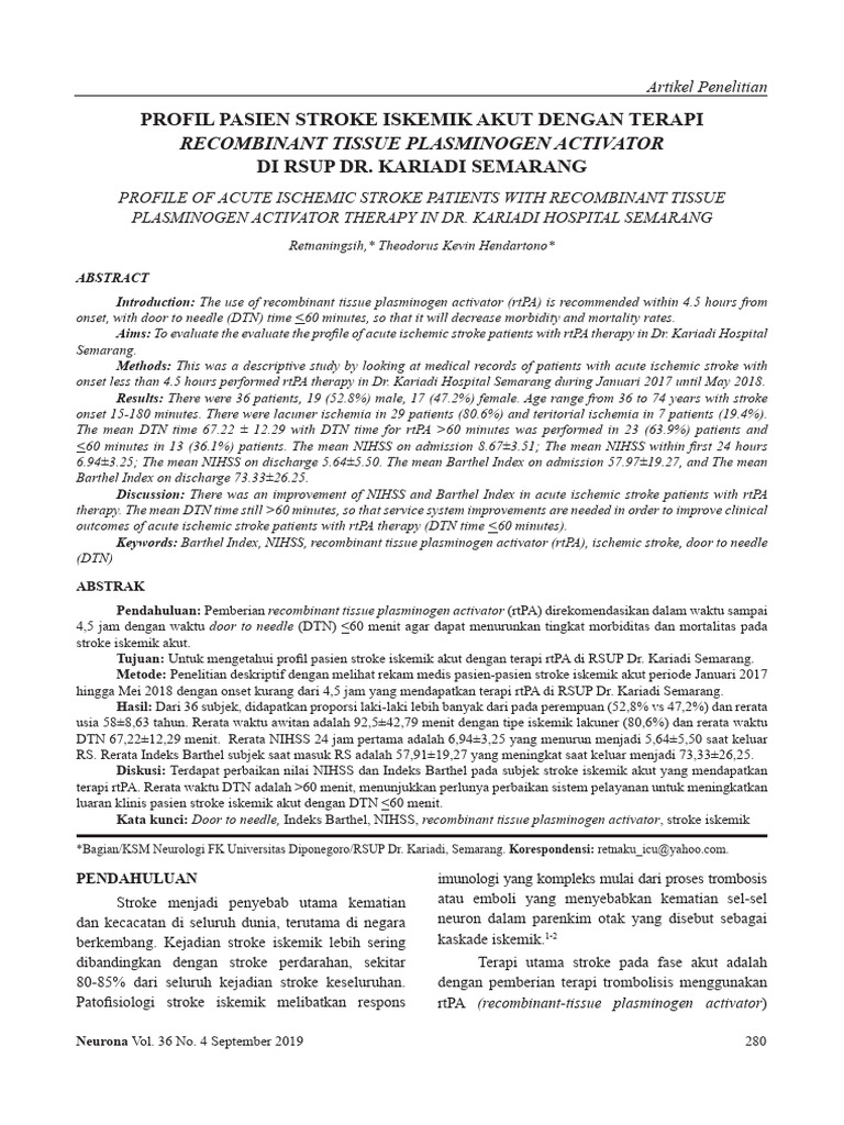 Stroke Lakunar 1 | PDF | Sains & Matematika