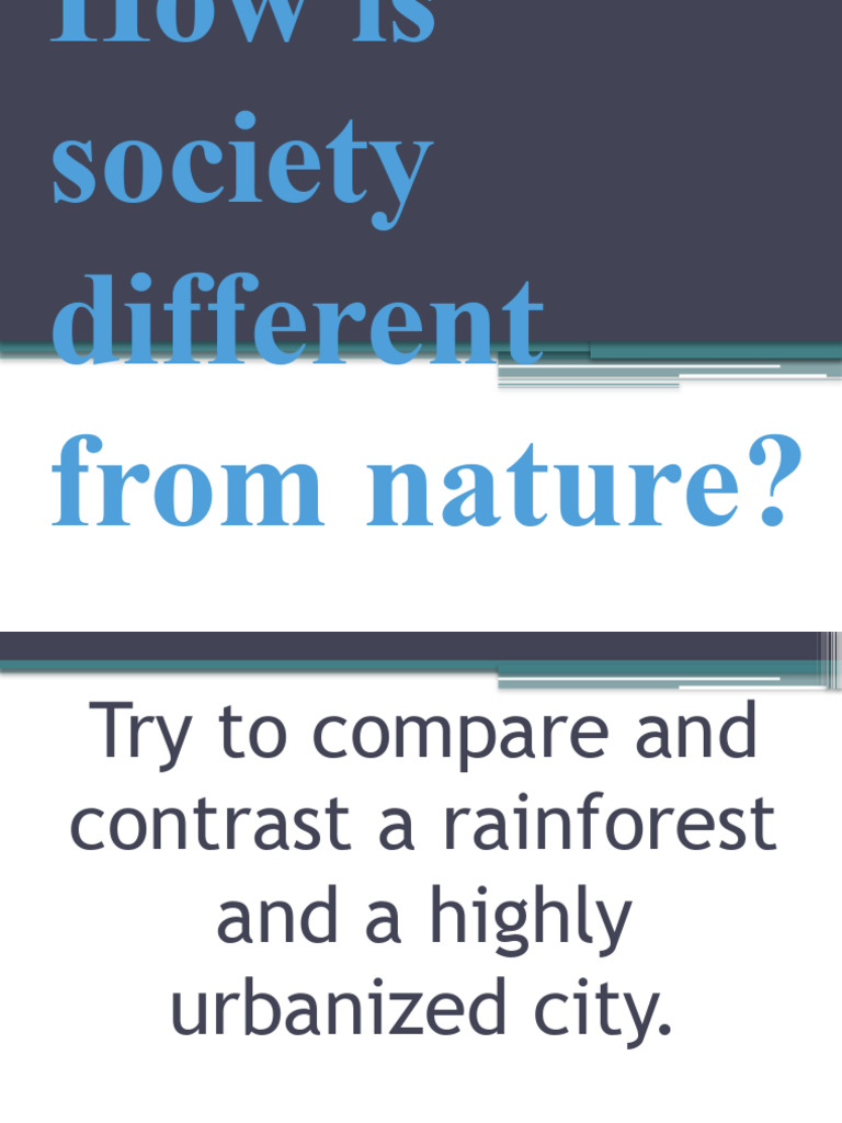 How Is Society Different From Nature | PDF