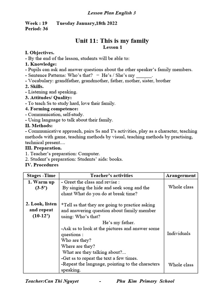 Unit 11 - 20 | PDF | Teaching Method | Lesson Plan