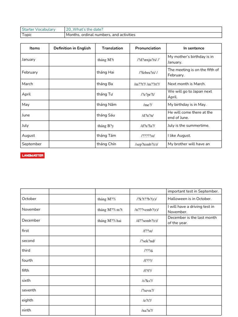 (LMC) Lesson 20 - Vocabulary Bank | PDF (LMC) Lesson 20 - Vocabulary Bank | PDF