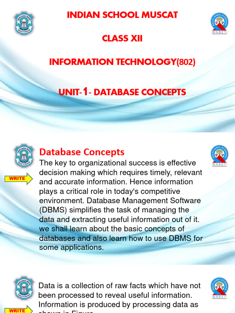 Class-Xii-It-Database Concepts | PDF | Databases | Relational Database