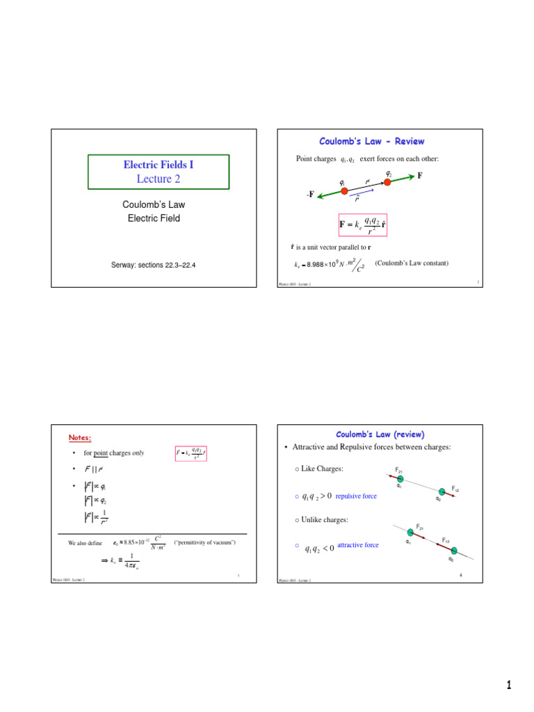 Lecture2-Electric Field-I-Ave | PDF