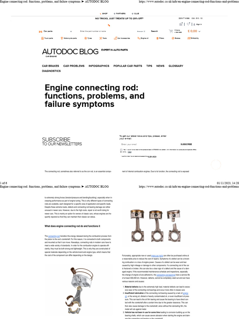 Engine Connecting Rod Functions, Problems, and Failure Symptoms AUTODOC BLOG | PDF