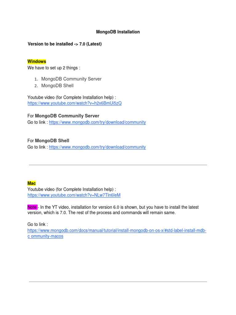 MongoDB Installation | PDF MongoDB Installation | PDF
