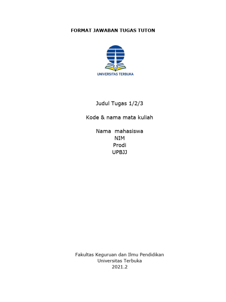 Format Jawaban Tugas TT1 | PDF