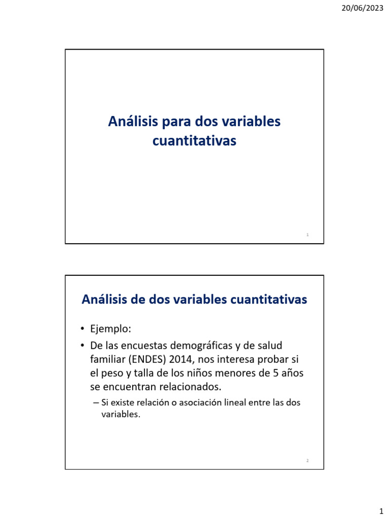 Análisis para Dos Variables Cuantitativas - Completo | PDF