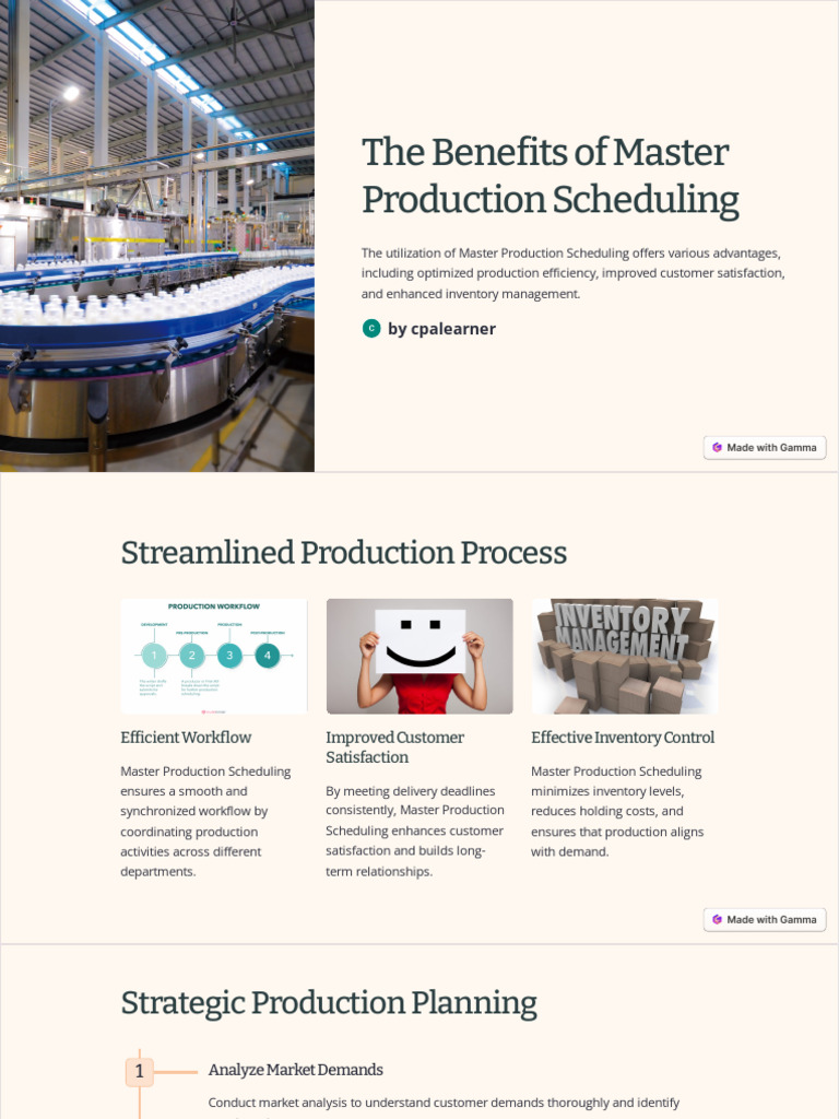 The Benefits of Master Production Scheduling | PDF | Scheduling (Production Processes) | Inventory