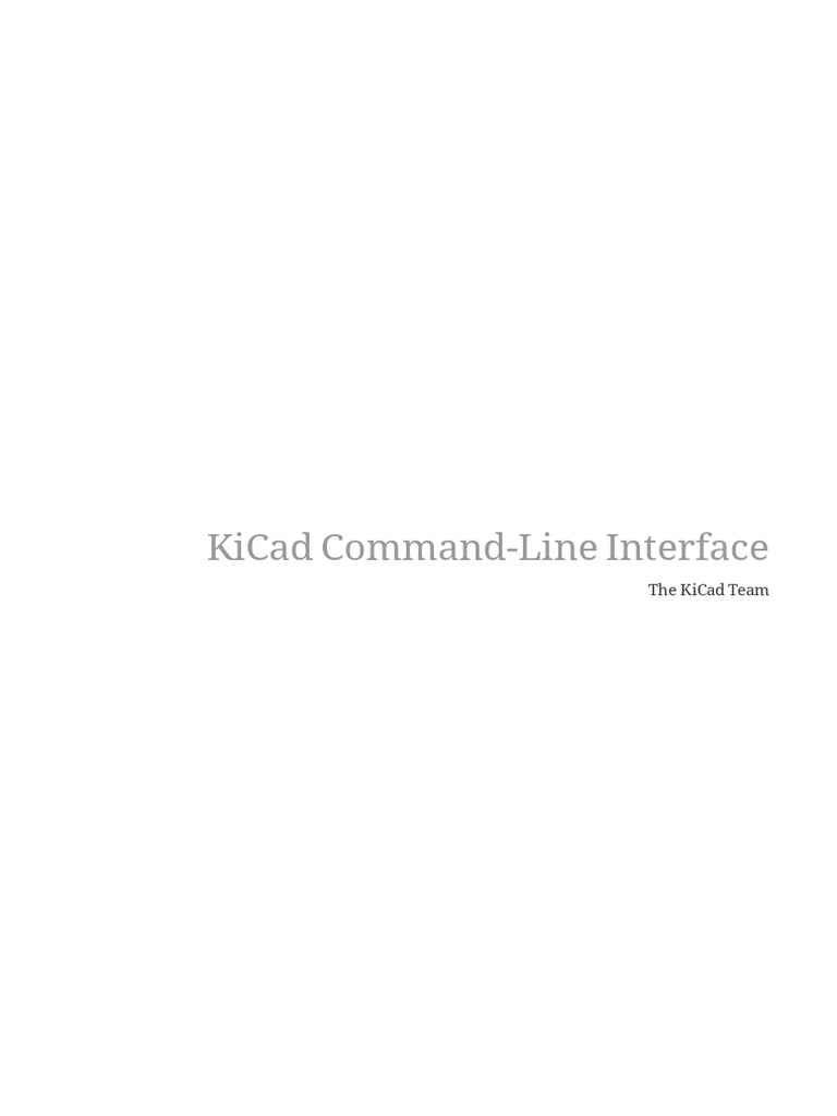 Kicad Command-Line Interface | PDF