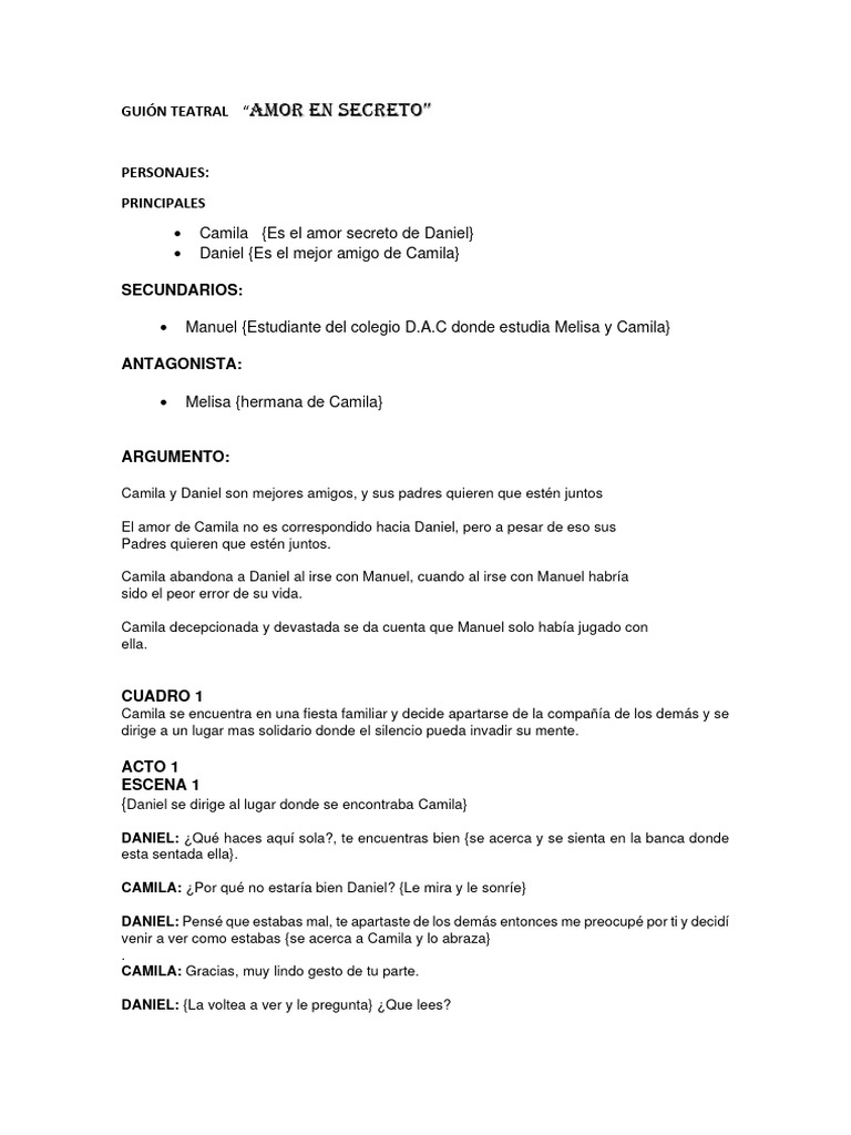 Guión Teatral Eliazar | PDF | Amor