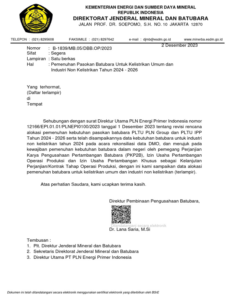 Pemenuhan Pasokan DMO 2024 | PDF