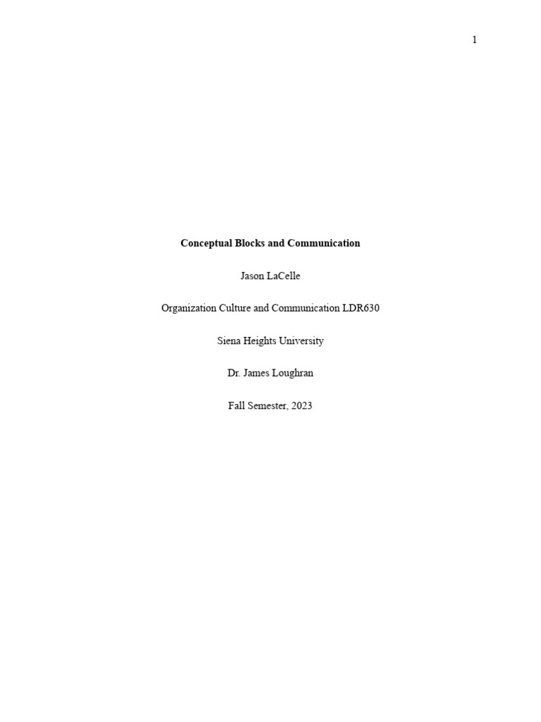 Conceptual Blocks and Communication | PDF