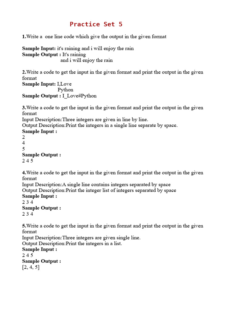 Practice Set 5 | PDF