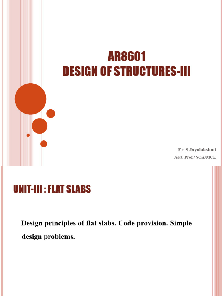 AR8601-DOS-III Unit-3 Part-1 Introduction Flat Slab | PDF AR8601-DOS-III Unit-3 Part-1 Introduction Flat Slab | PDF