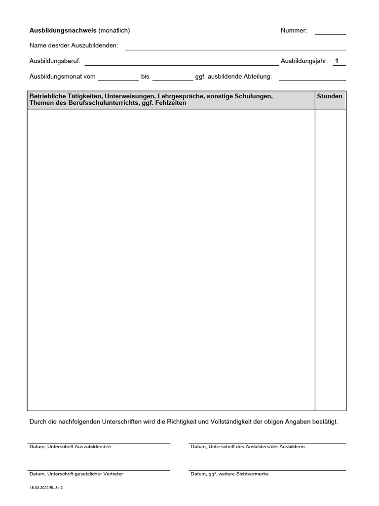 Berichtsheft Monatlich Data | PDF