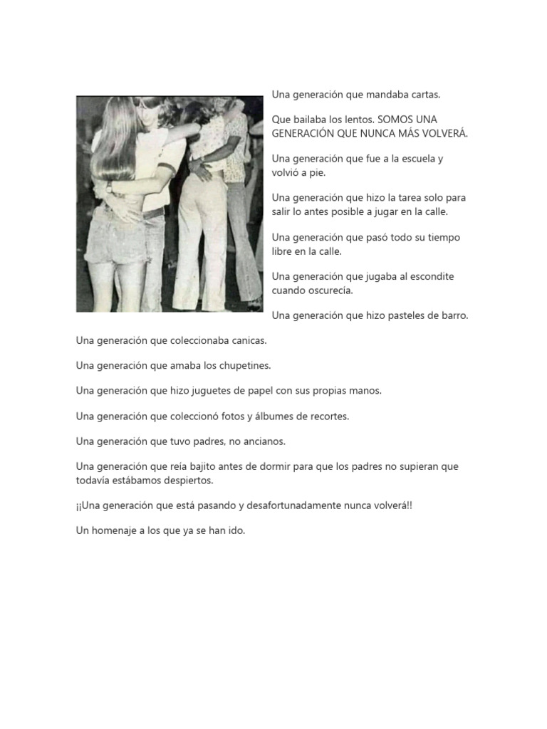 Una Generación Que Mandaba Cartas | PDF