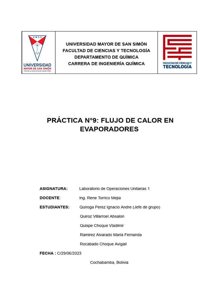 PRÁCTICA N°9 - Flujo de Calor en Evaporadores | PDF | Líquidos ... PRÁCTICA N°9 - Flujo de Calor en Evaporadores | PDF | Líquidos ...