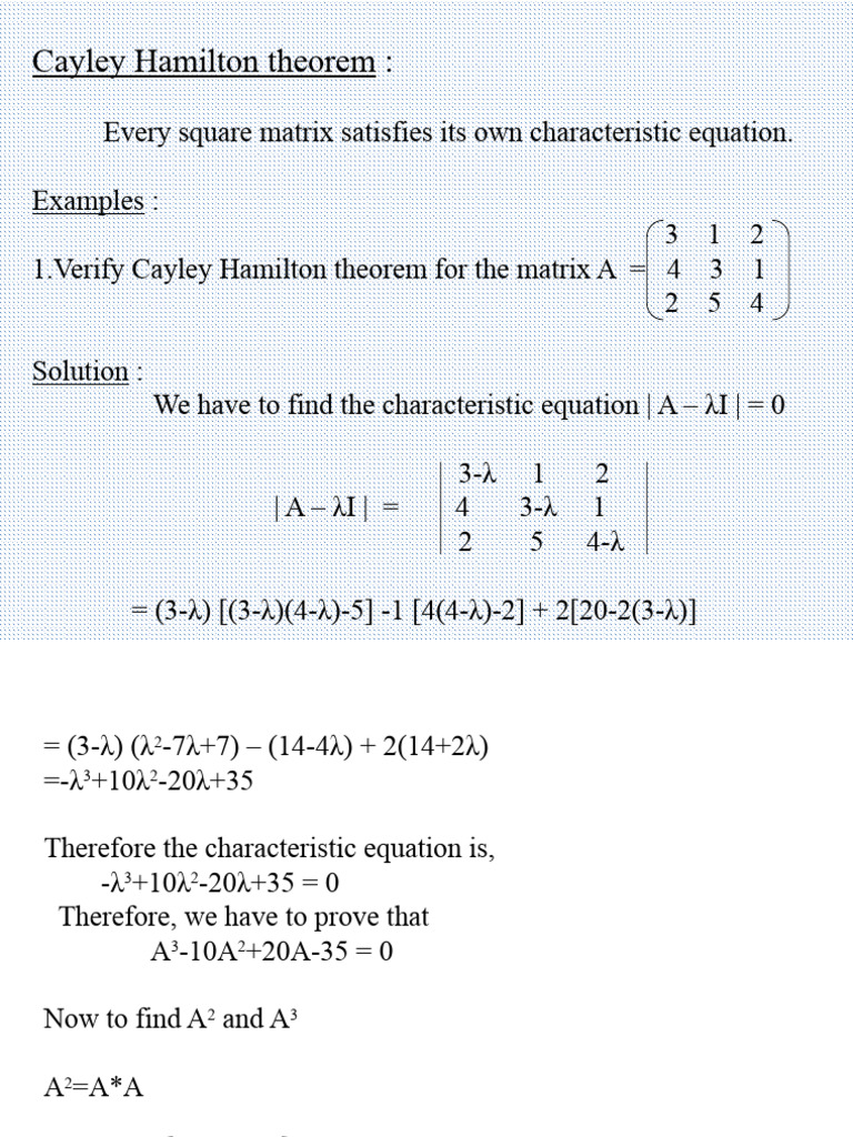 Unit 1 - Matrices - CHT | PDF