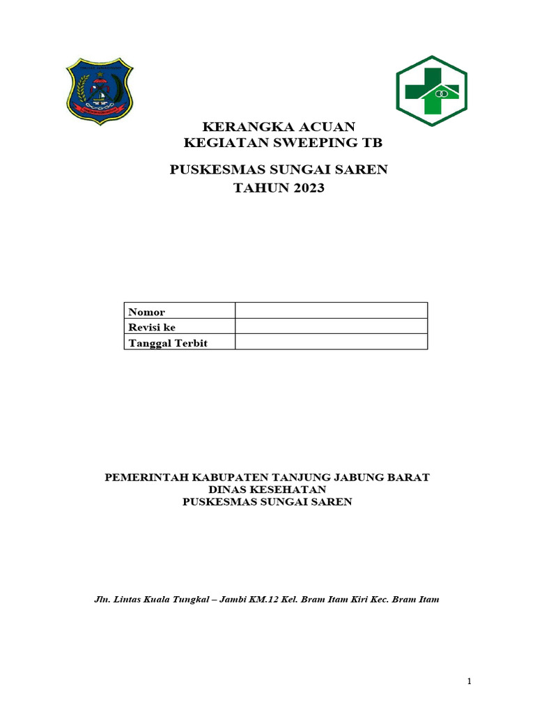 KAK Kegiatan Sweeping TB | PDF