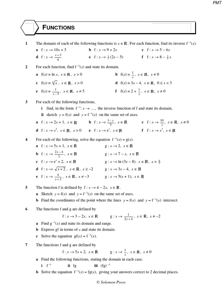 06a. Inverse of A Function | PDF