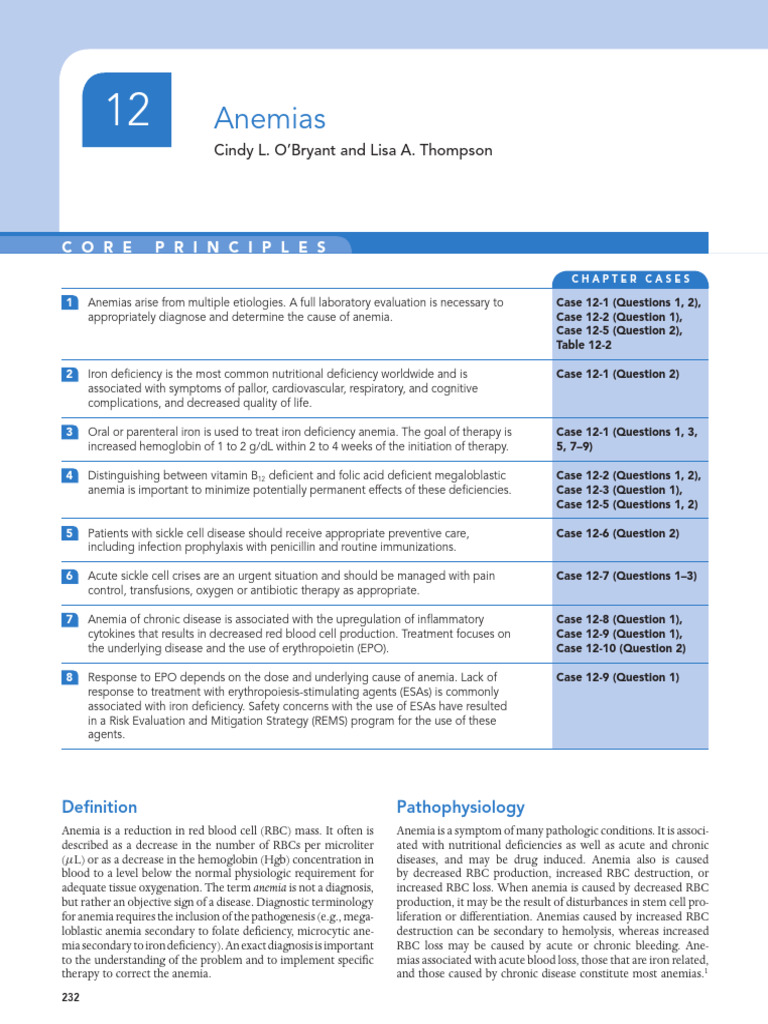 Anemias | PDF | Anemia | Red Blood Cell