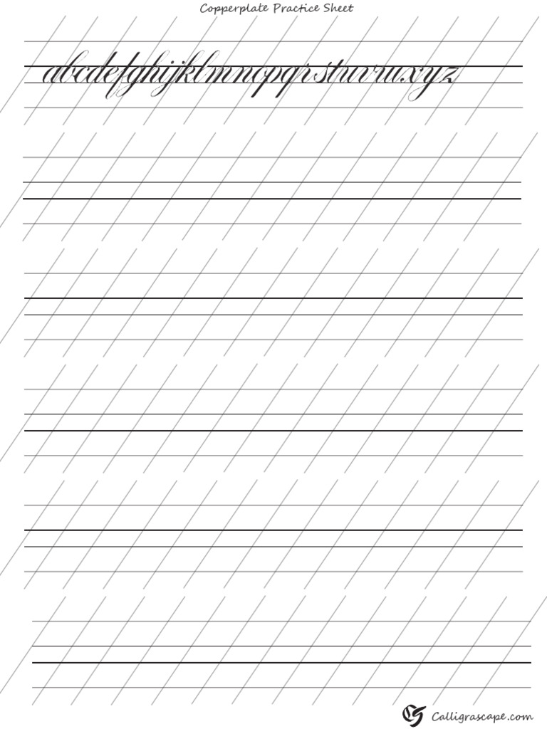 Copperplate Practice Sheet W Letters | PDF