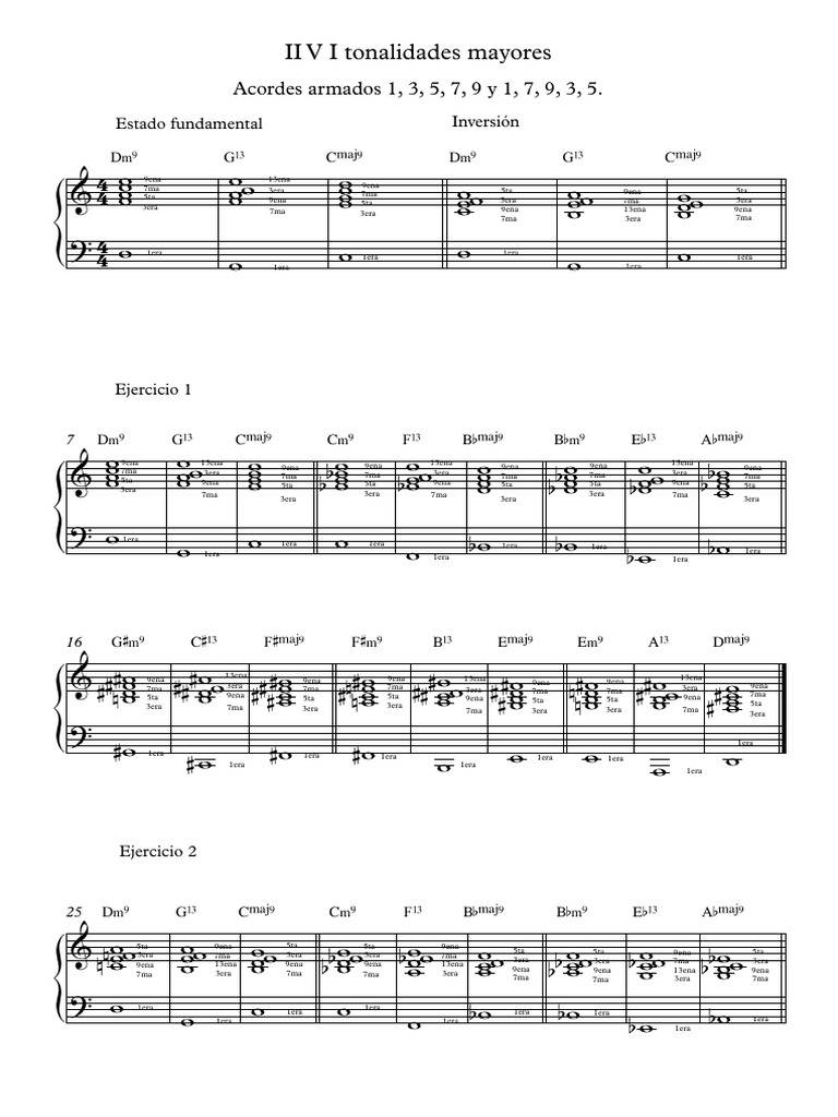 II V I Tonalidades Mayores - Partitura Completa | PDF