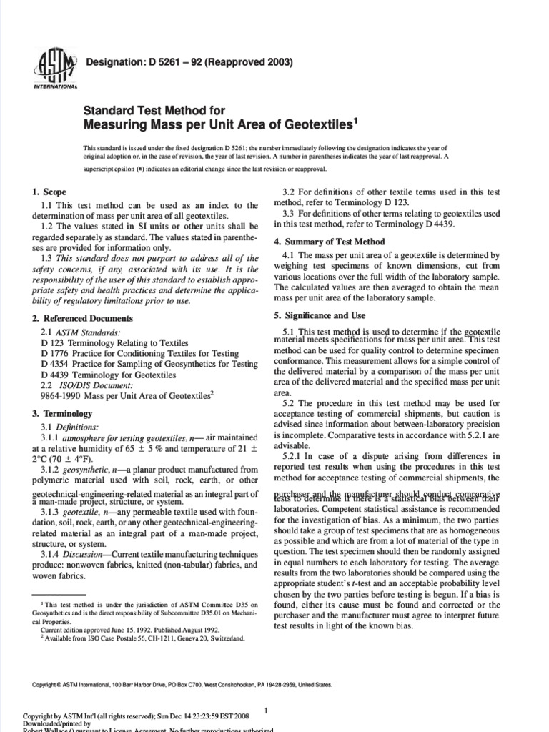 PDF Astm d5261 - Compress | PDF