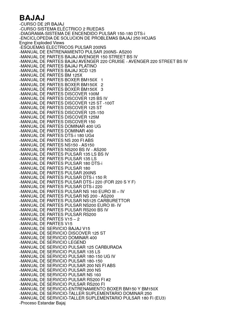 LISTA DE 416 MANUALES DE MOTOS EN PDF | PDF