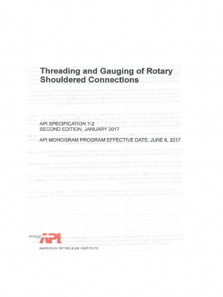 API Spec 7-2 Threading Ang Gauging of Rotary Shouldered Connections ...