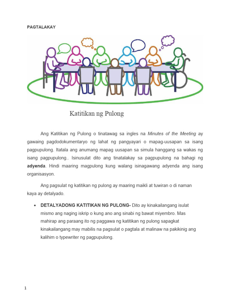 Katitikan+ng+Pulong-Handouts (1) (2 Files Merged) | PDF