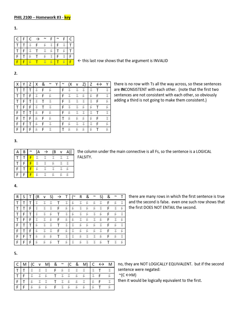 Homework 03 Key B | PDF | Reasoning | Logical Consequence