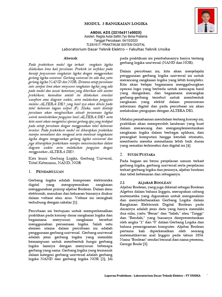 Laprak (3) - B2 - 023 - Abdul Azis | PDF