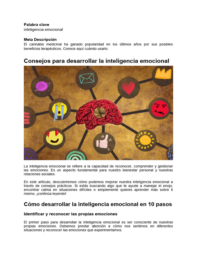 Consejos Para Desarrollar La Inteligencia Emocional Pdf Las